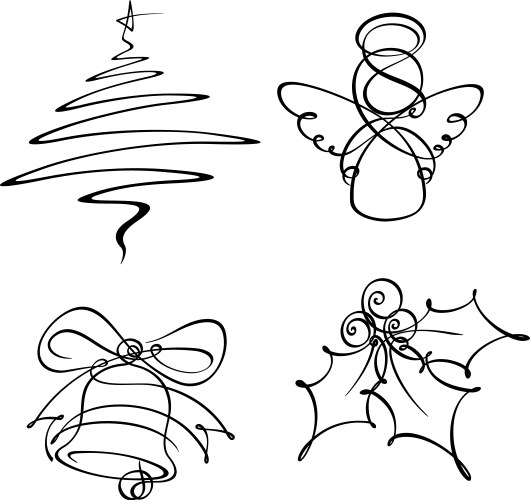 Holiday Christmas Line Art Vector Images (over 65,000)