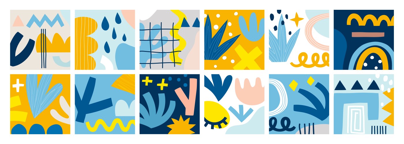 Abstract design poster set trendy graphic cards Vector Image