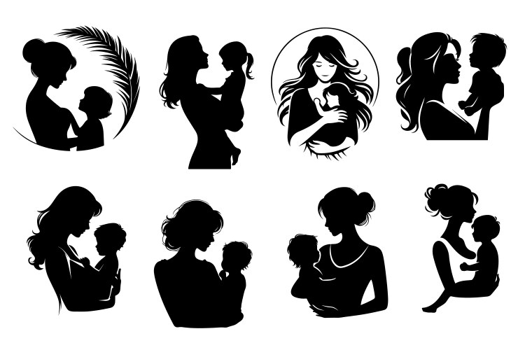 Mom and daughter love mothers day mom background Vector Image