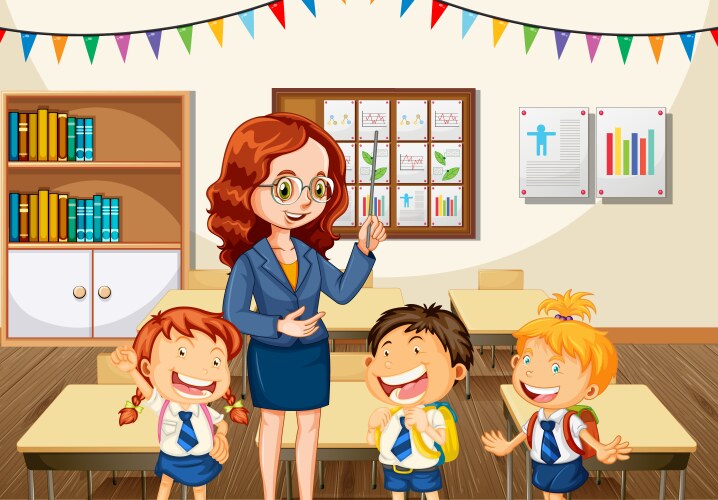 Students schooling Royalty Free Vector Image - VectorStock