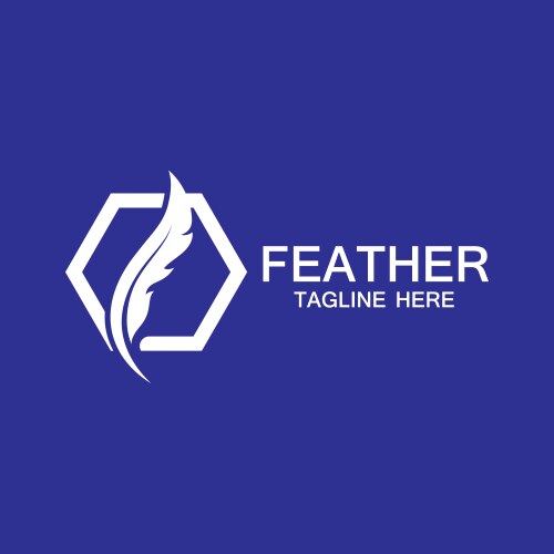 Feather logo symbol template Royalty Free Vector Image