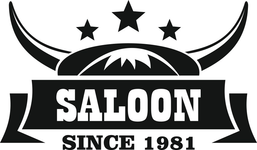 Saloon logo set simple style Royalty Free Vector Image