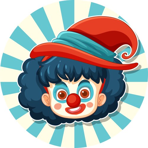Cheerful clown with a bright hat and makeup Vector Image