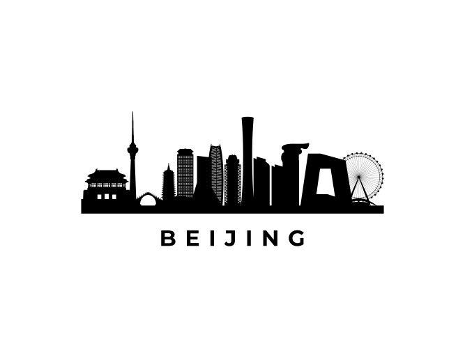 Beijing city skyline horizontal banner Royalty Free Vector
