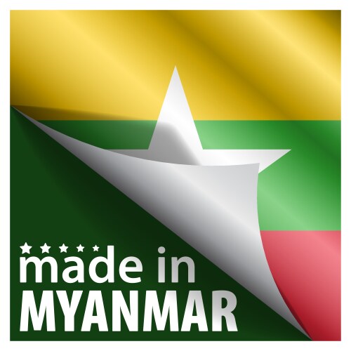 Made in myanmar graphic and label Royalty Free Vector Image