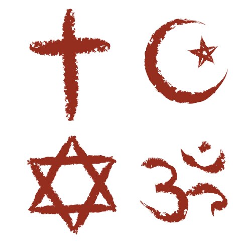 World flat religions set Royalty Free Vector Image