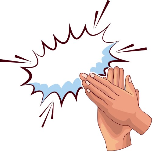 Clapping hands gesture composition Royalty Free Vector Image