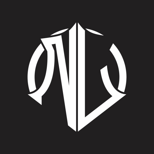 Nl logo initial with circle line cut design Vector Image