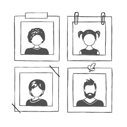 Photo frame with people Royalty Free Vector Image