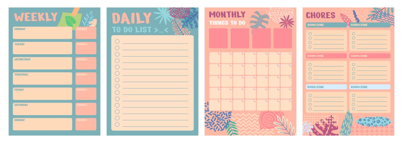 Weekly planner template Royalty Free Vector Image
