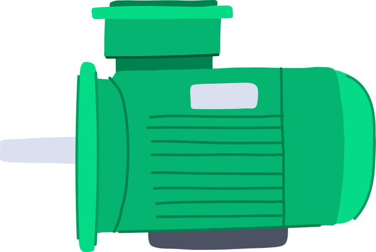 Power electric motor cartoon Royalty Free Vector Image