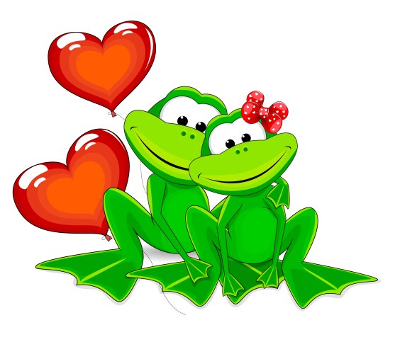 Frog cartoon kissing Royalty Free Vector Image