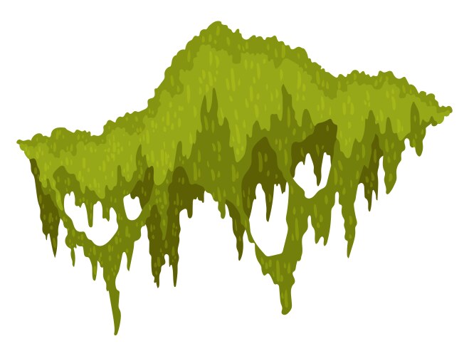 Cartoon jungle moss shape green swamp Royalty Free Vector