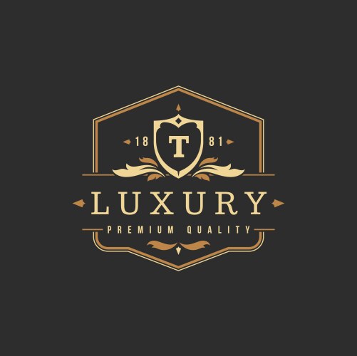 Luxury monogram logo template object Royalty Free Vector