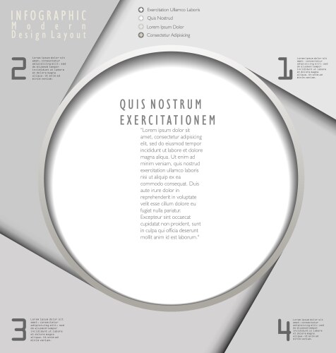 Origami style papercut rounded layout for modern Vector Image