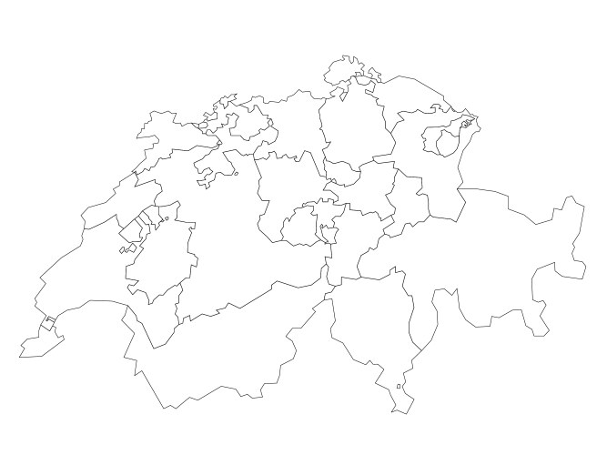 Switzerland political map of administrative Vector Image