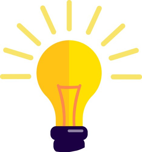 Light bulb lamp icon idea solution symbol Vector Image
