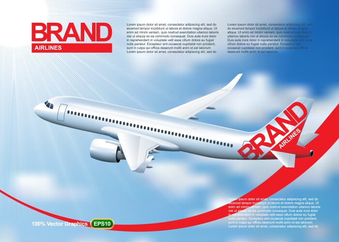 Airplane realistic poster Royalty Free Vector Image