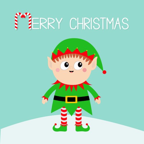 Merry christmas santa claus elf legs with green Vector Image