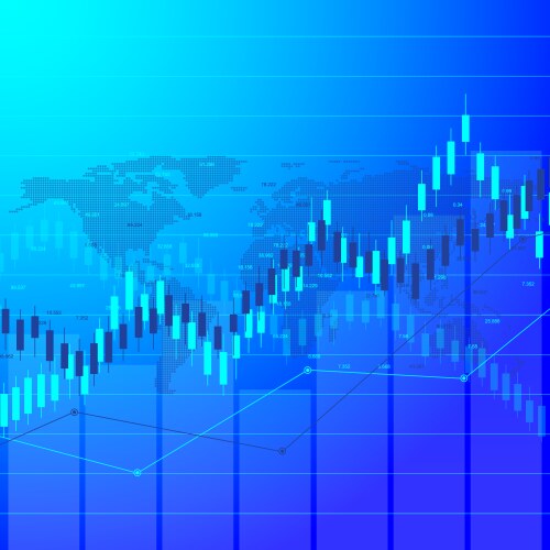 Forex market graph background for digital Vector Image