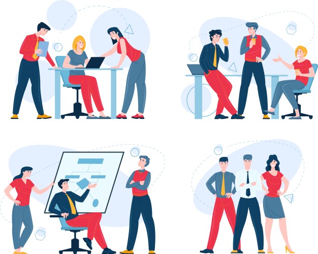 Scary characters various fears people nervous Vector Image