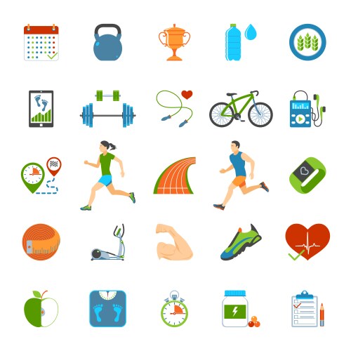 Health and longevity icons modern activity Vector Image