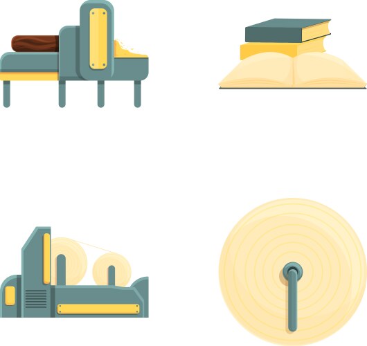 Rpa icons set cartoon automation process Vector Image