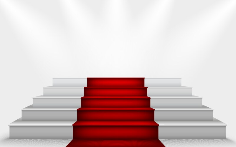 Red carpet stairs Royalty Free Vector Image - VectorStock