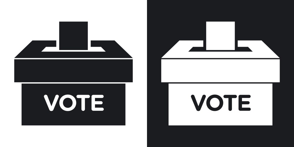 Ballot icon showing the act of voting with a hand Vector Image