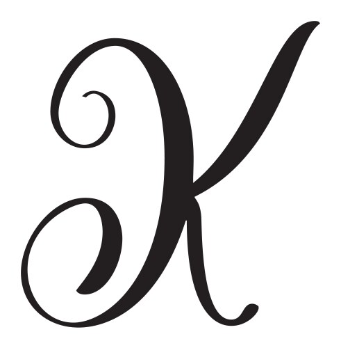 Hand drawn calligraphy letter k script Royalty Free Vector