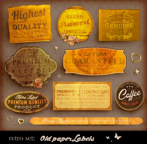 Rustic food label set Royalty Free Vector Image
