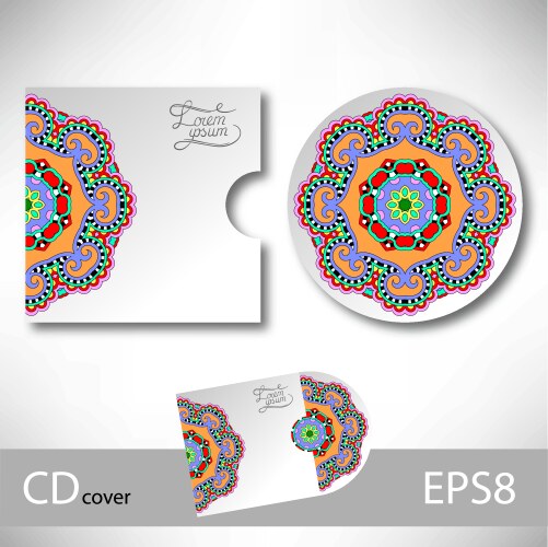 Floral cd disc cover template Royalty Free Vector Image