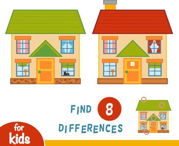 Spot the differences game with safari animals Vector Image