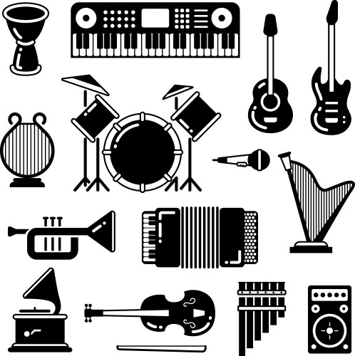 Rock music instruments Royalty Free Vector Image