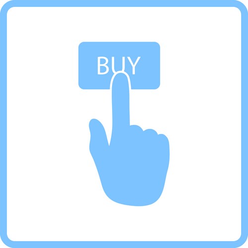 Finger push the buy button icon Royalty Free Vector Image