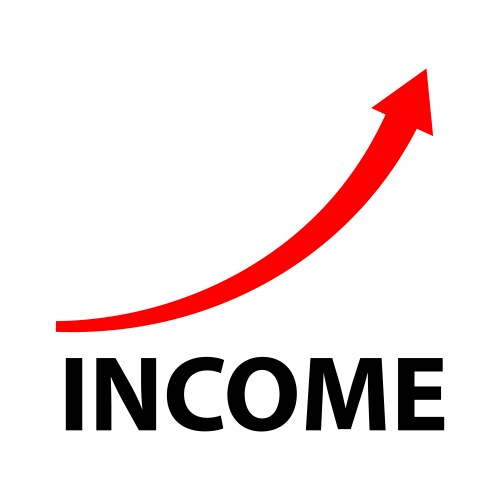 Red arrow up increasing income Royalty Free Vector Image