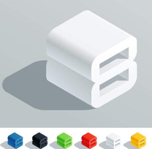 Cube styled monospace characters Royalty Free Vector Image