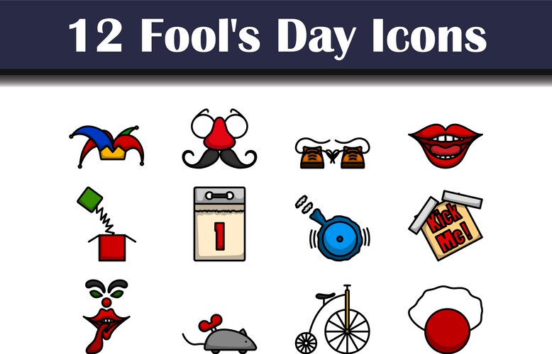 Fools day set Royalty Free Vector Image - VectorStock