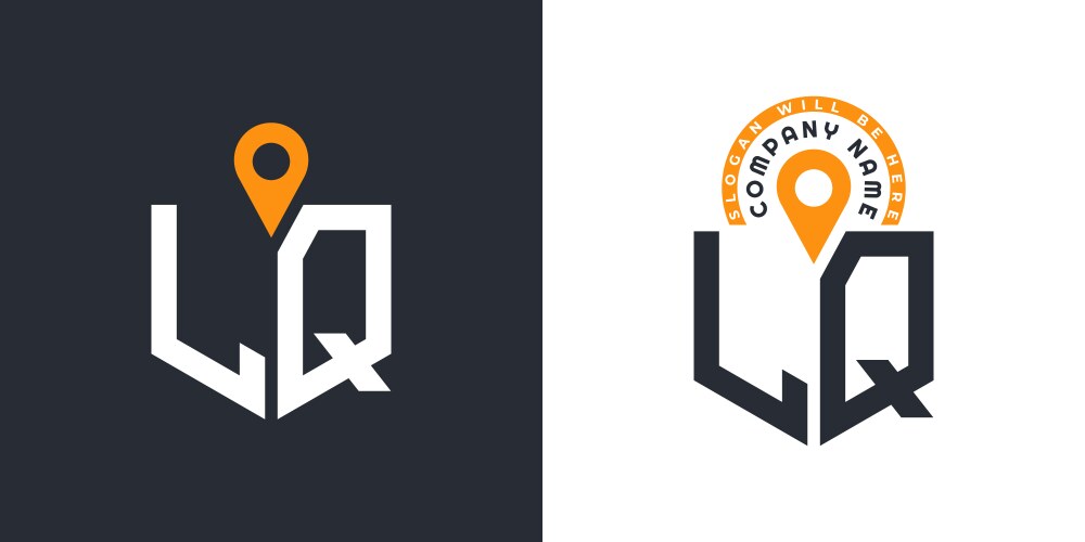 Ip location logo bundle letter dual icons Vector Image