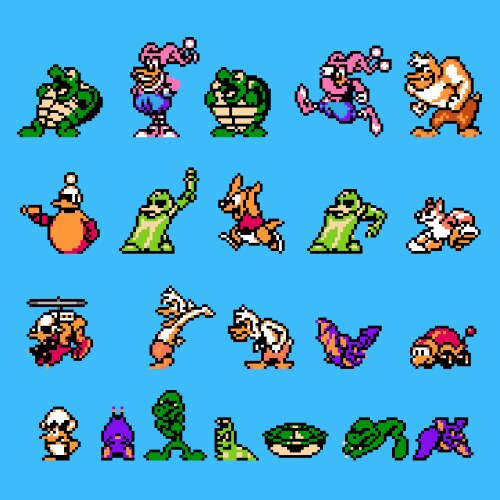 Set of enemies characters from 8-bit darkwing Vector Image