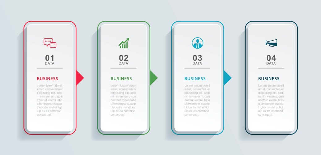 4 modern data infographics tab index template Vector Image