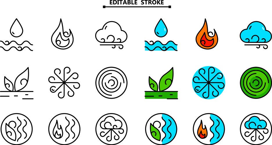 Signs Symbols Water Fire Earth Wind Vector Images (over 800)