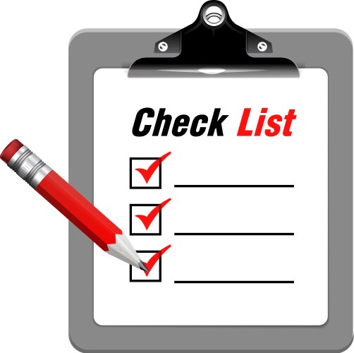 Check list with pencil Royalty Free Vector Image