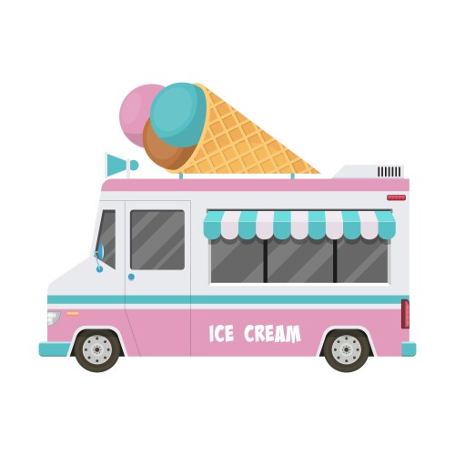 Ice cream cart isolated on white Royalty Free Vector Image