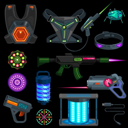 Laser tag game set banners Royalty Free Vector Image