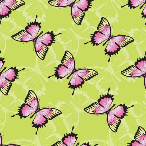 Seamless pattern flowers butterflies hummingbirds Vector Image