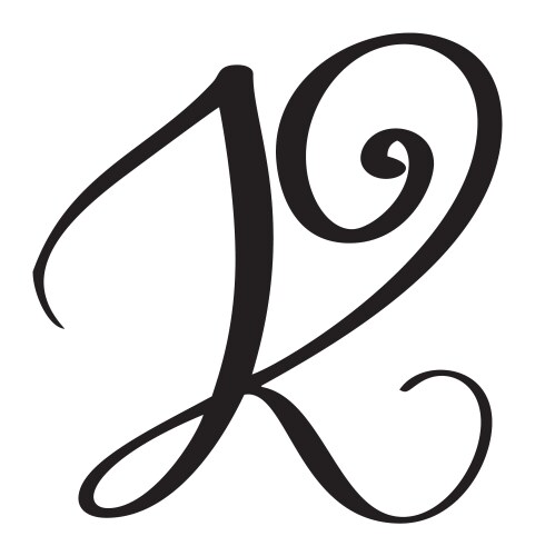 Hand drawn calligraphy letter capital k Royalty Free Vector