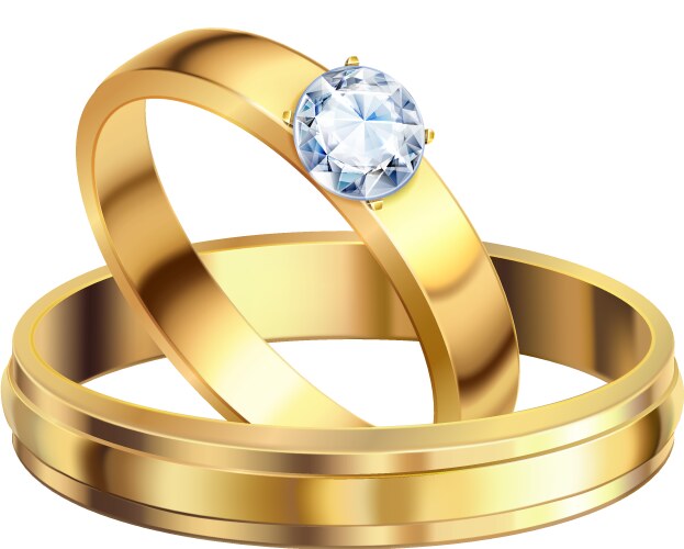 Gold wedding rings Royalty Free Vector Image - VectorStock