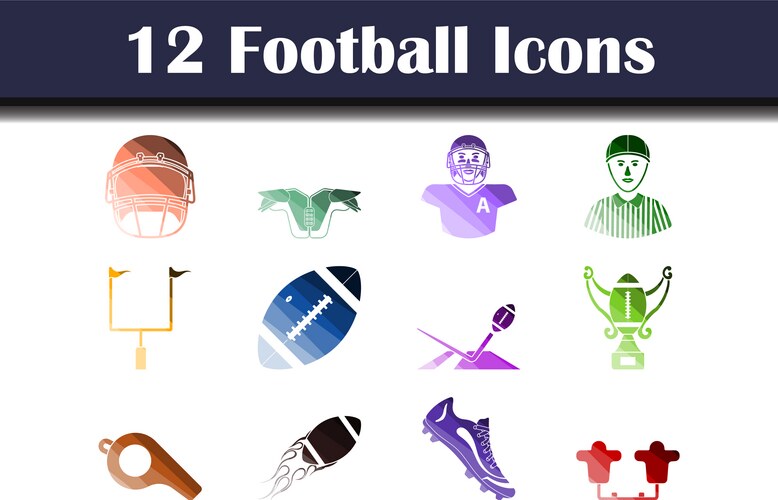 Football icon set Royalty Free Vector Image - VectorStock