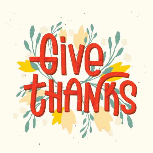 Give thanks letters in squares with traditional Vector Image